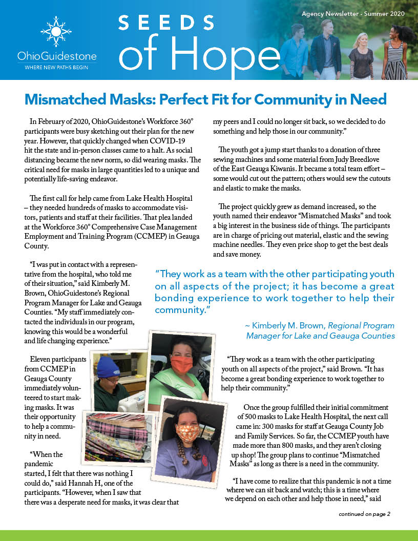 Seeds Of Hope Summer 2020 | OhioGuidestone